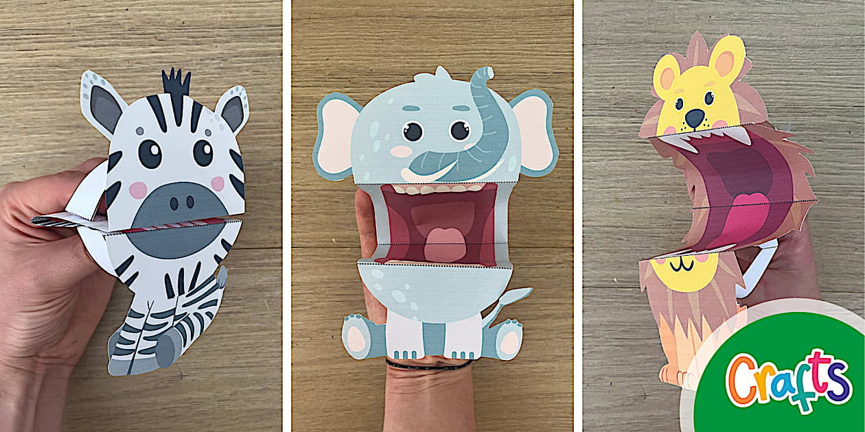 African Safari Animals Hand Puppets (teacher made) - Twinkl
