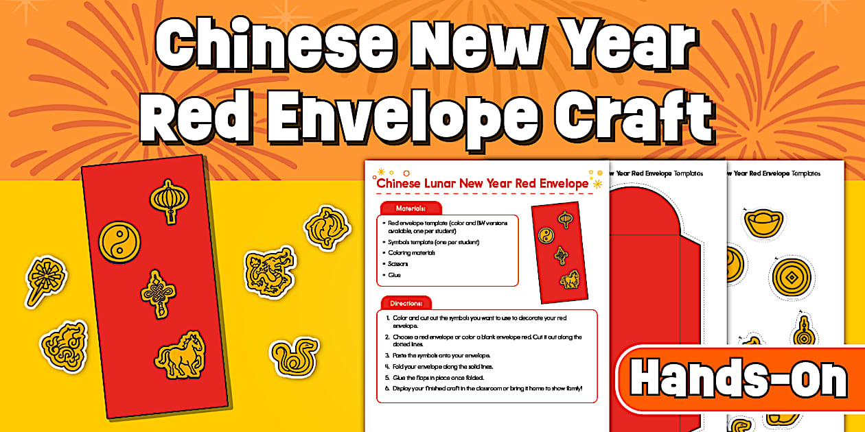 Chinese New Year Red Envelope Cut and Paste Craft