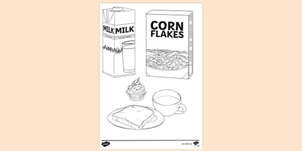 Food And Drink Colouring Page | Colouring Sheets - Twinkl