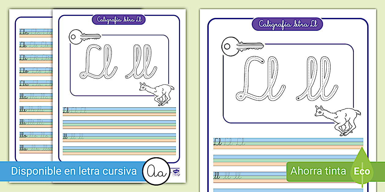Caligrafía Letra Ll - Hoja de Trabajo