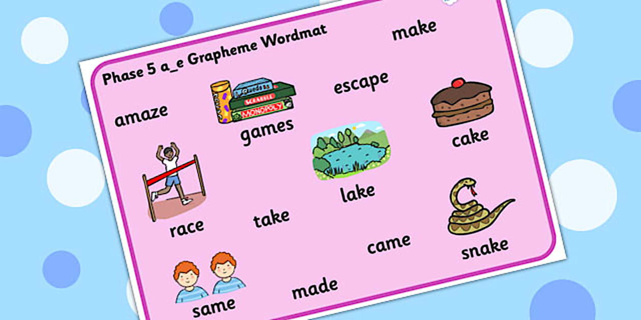 Phase 5 a_e Grapheme Word Mat - Twinkl