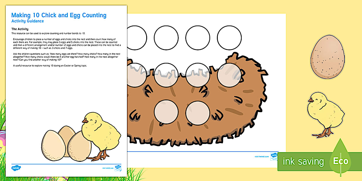 Making 10 Chick and Egg Counting Activity (Teacher-Made)
