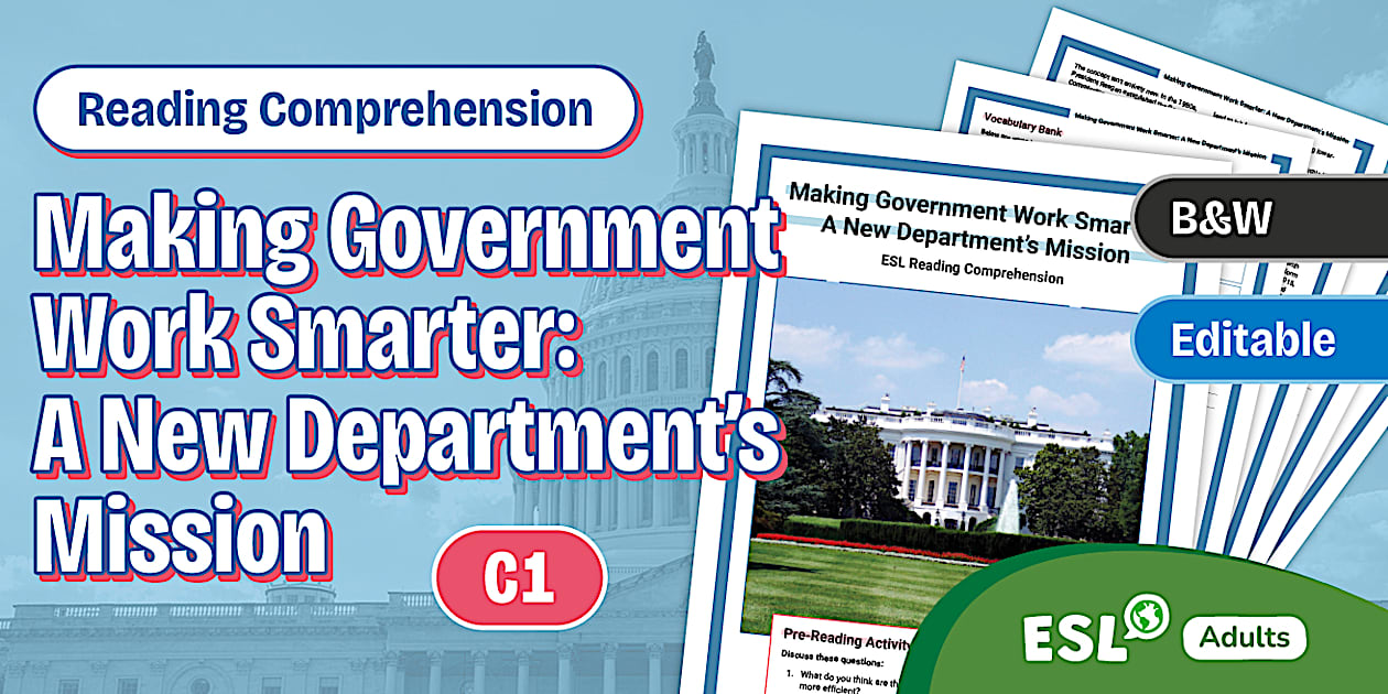 C1 Reading Comprehension: Government Efficiency Department