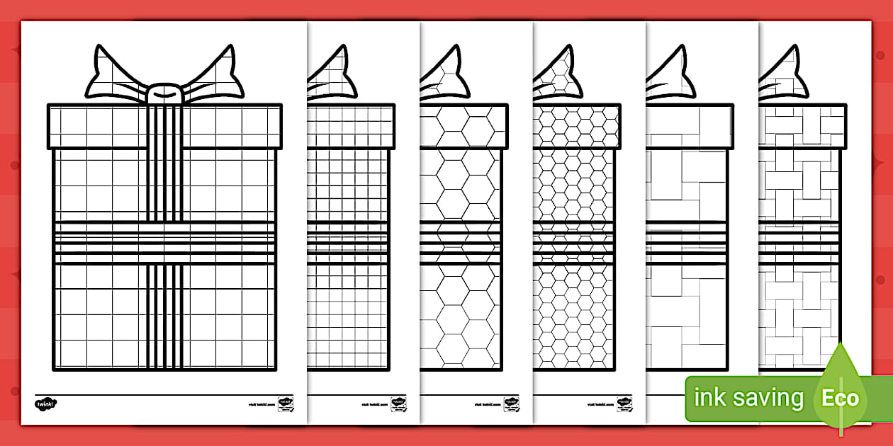 Christmas Present Mosaic Colouring Pages - Twinkl