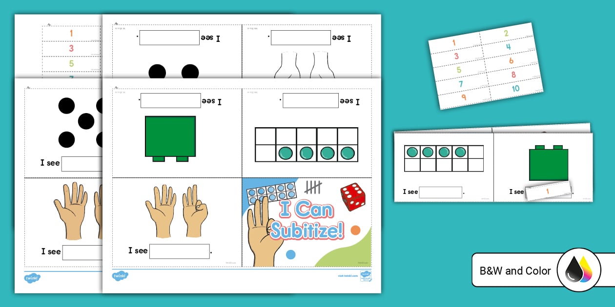 Subitizing Within 10 Mini Book (teacher made) - Twinkl