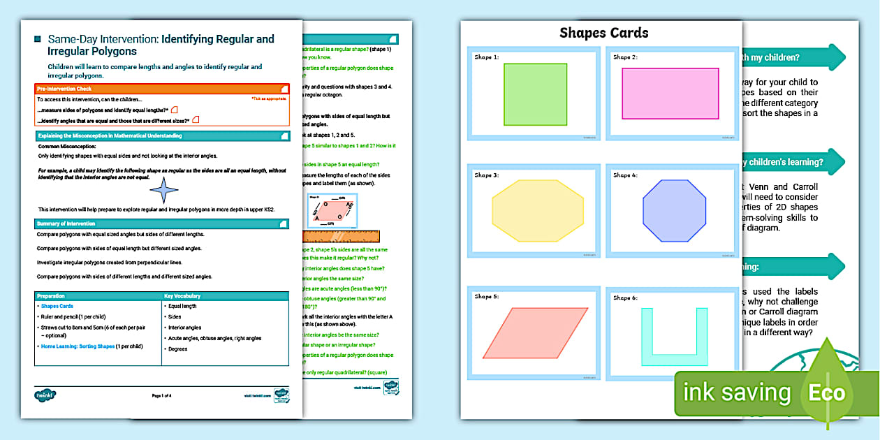 👉 Y4 Intervention: Identifying Regular and Irregular Polygons