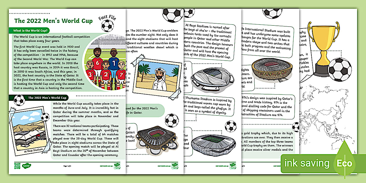2022 Men's World Cup Fact File (Teacher-Made) - Twinkl