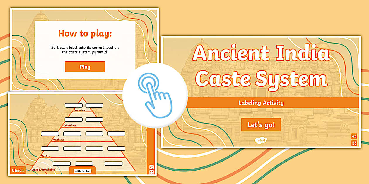 Sixth Grade Ancient India Caste System Interactive Labeling Activity