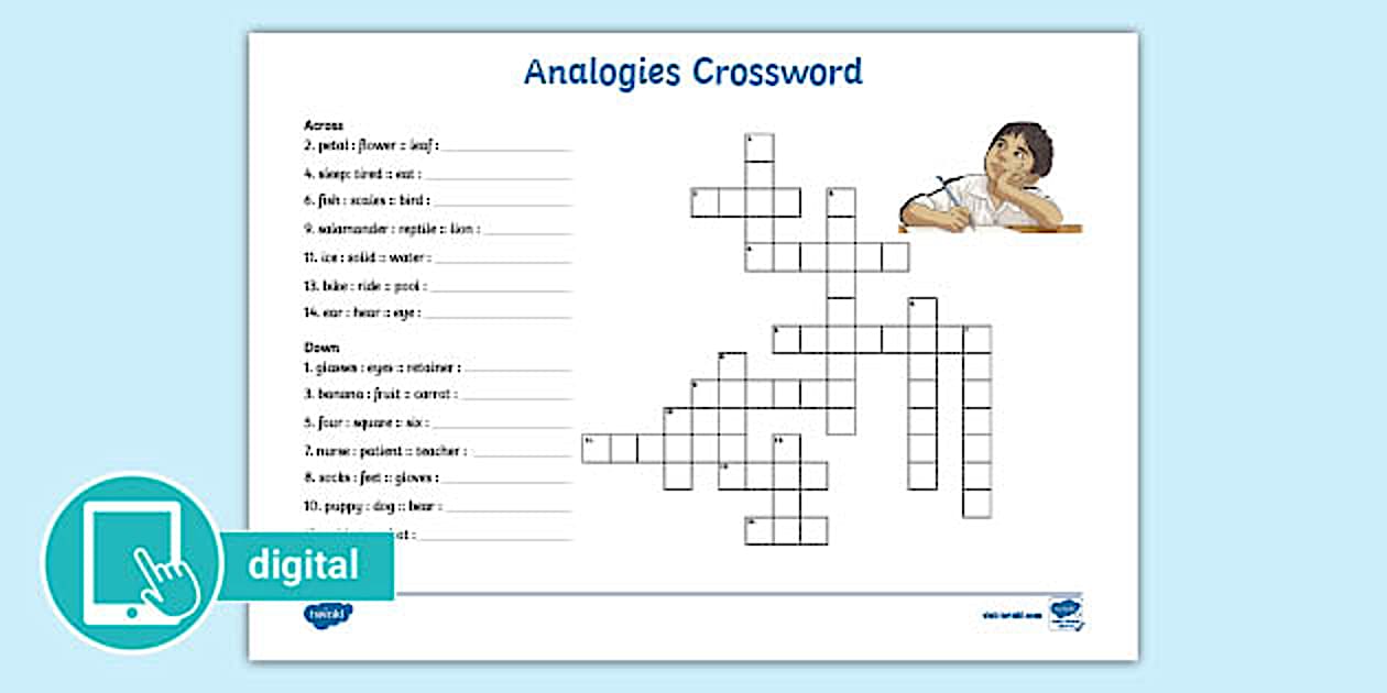 Black and White Analogies Crossword (professor feito)