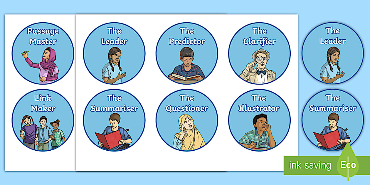 Editable Reciprocal Reading on Badges (teacher made)