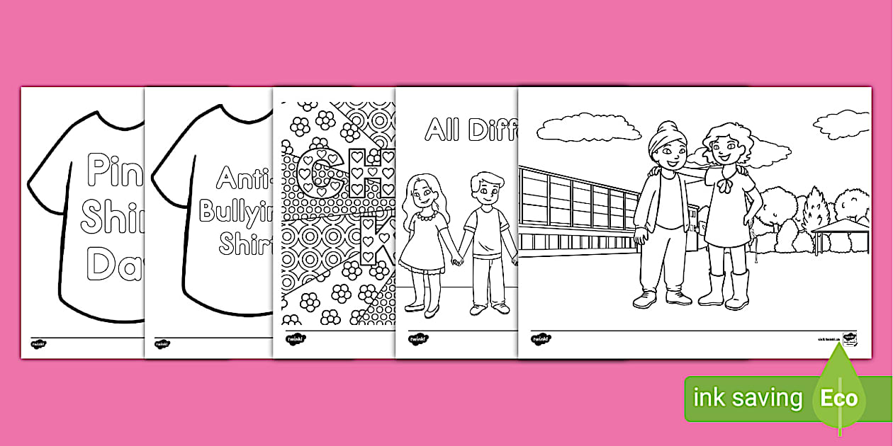 Pink Shirt Day Poster | Colouring Sheets | Twinkl | Pink