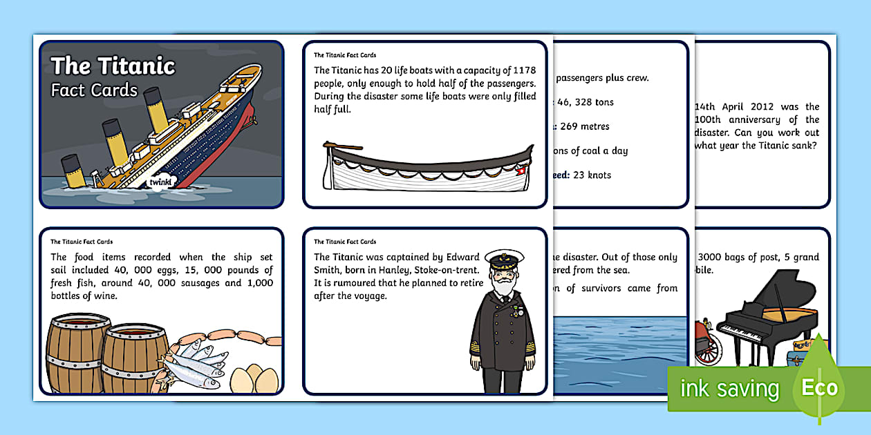 Editable The Titanic Fact Cards - Twinkl