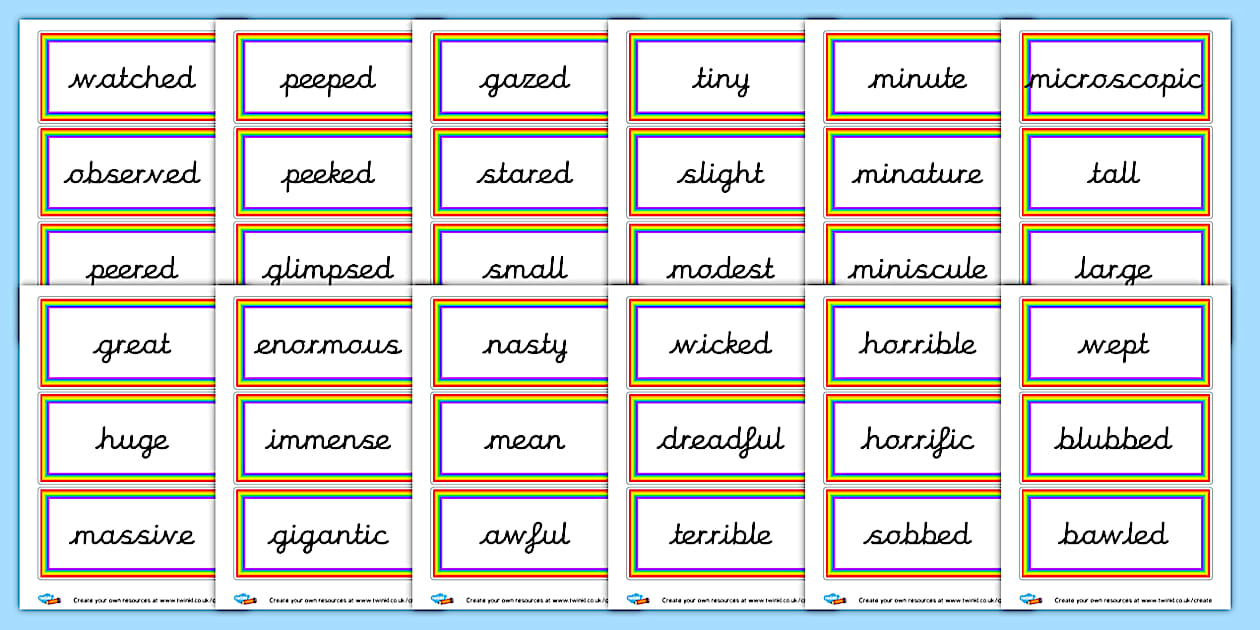 Alternative adjectives (teacher made) - Twinkl
