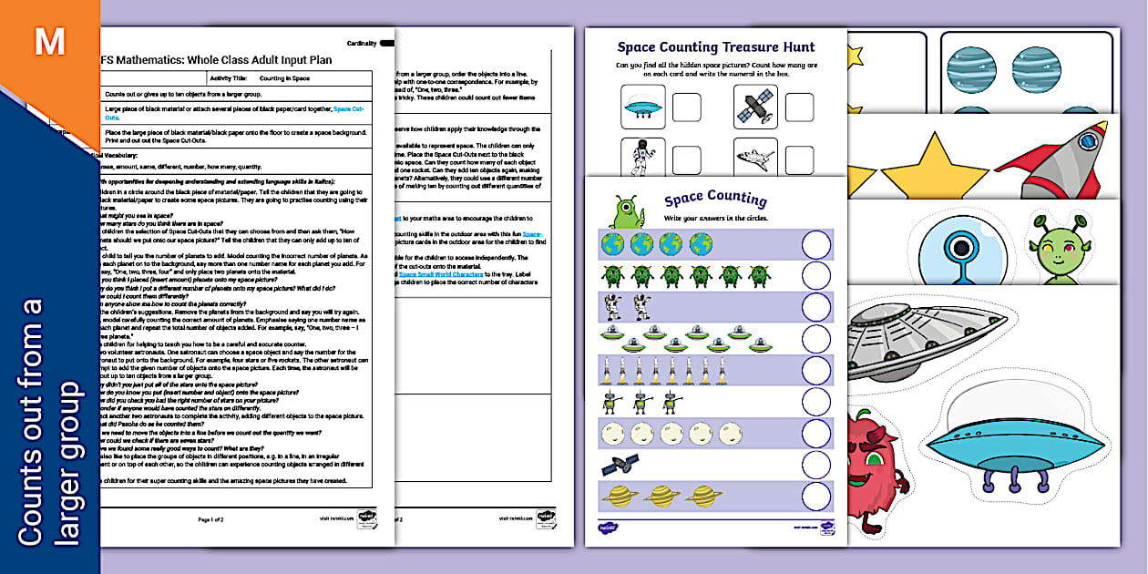 EYFS Counting in Space Whole Class Plan and Resource Pack