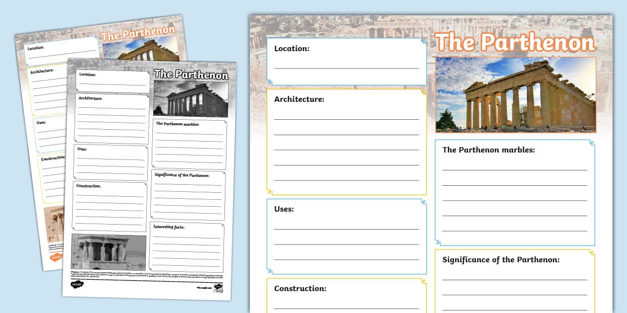 The Parthenon Fact File Template (teacher made) - Twinkl