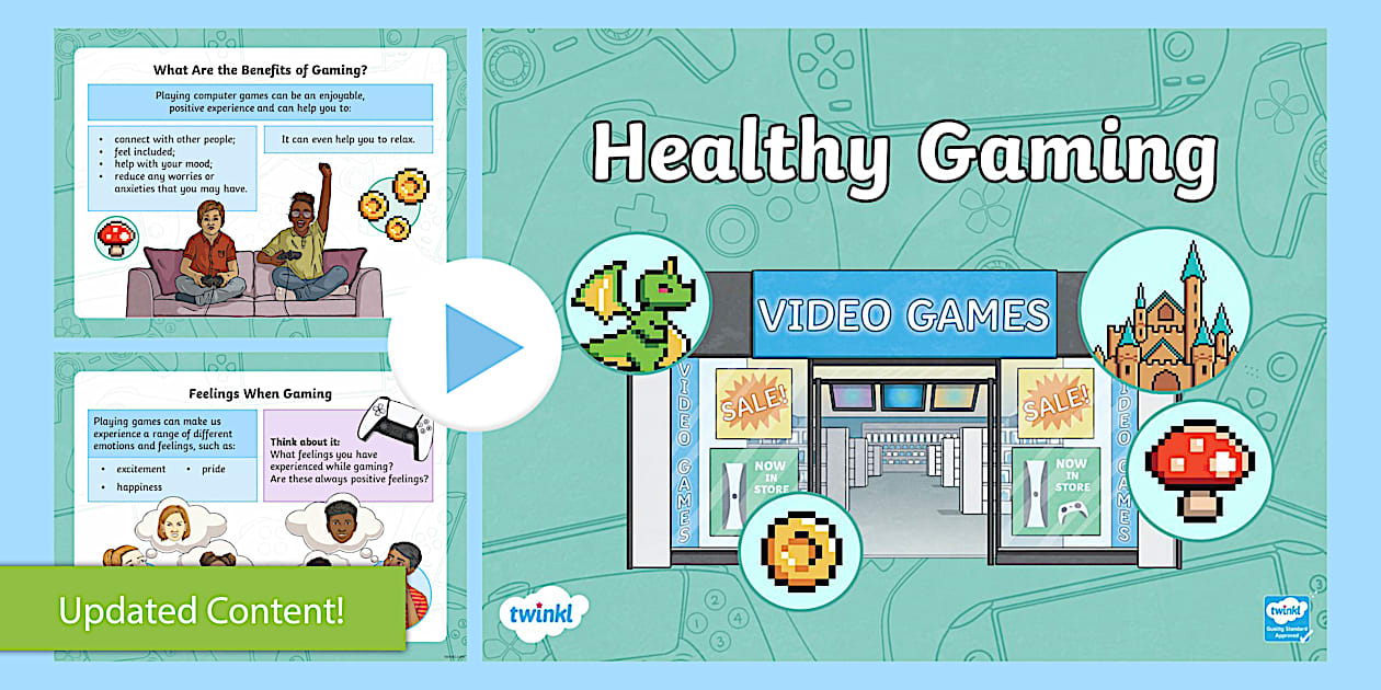 KS2 Healthy Gaming Powerpoint - Twinkl - Computing - Twinkl