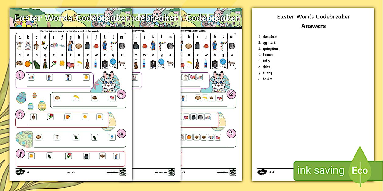 Easter Words Codebreaker (teacher made) - Twinkl