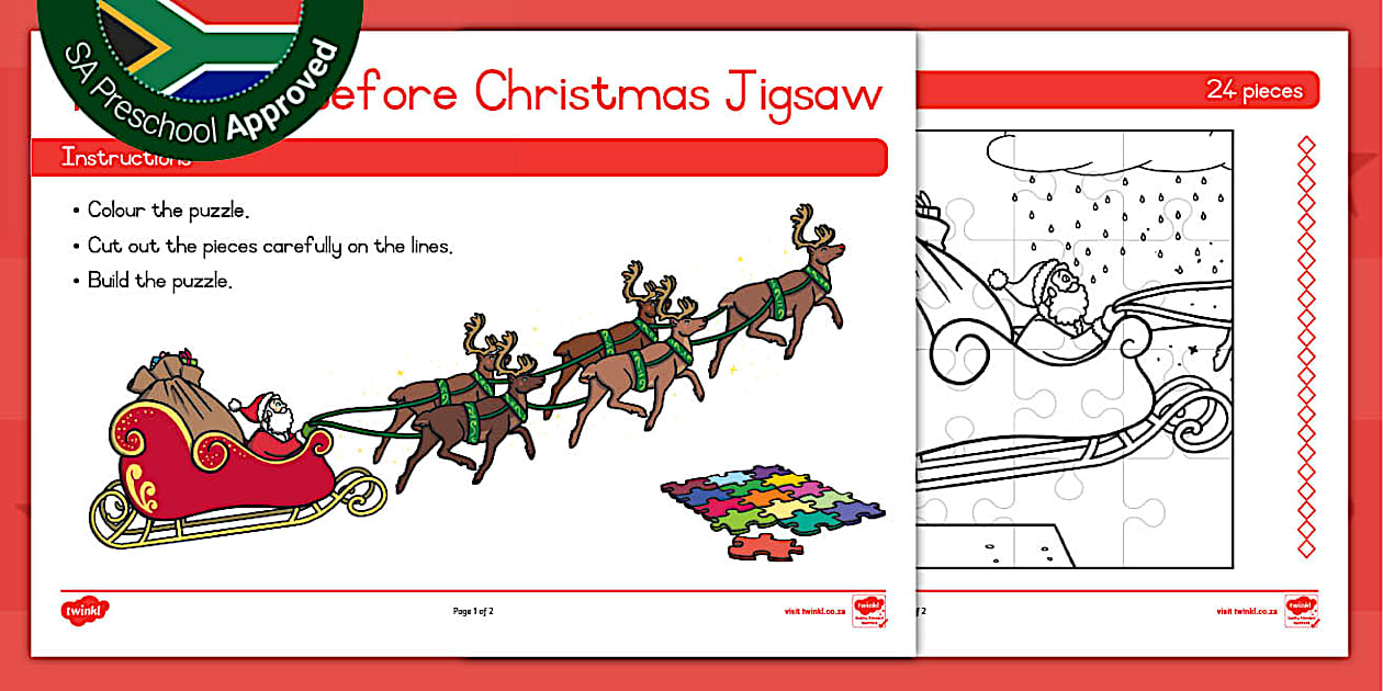 The Night Before Christmas in South Africa Jigsaw - Twinkl