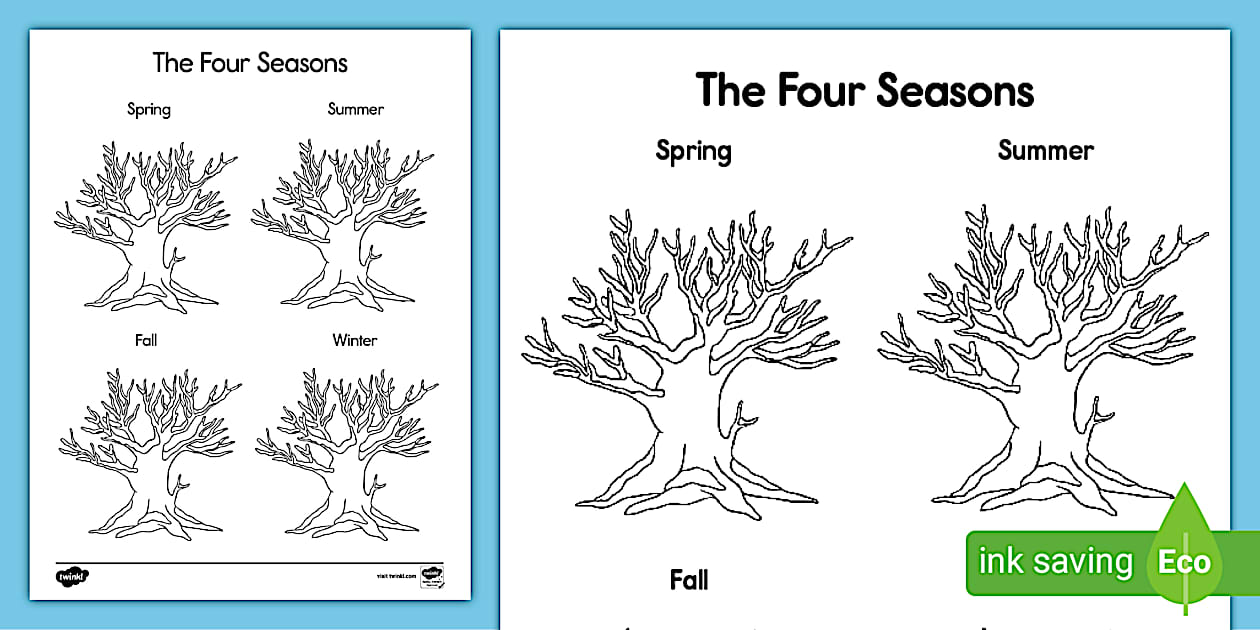 Four Seasons Drawing Worksheet | Drawing Activity | Canada