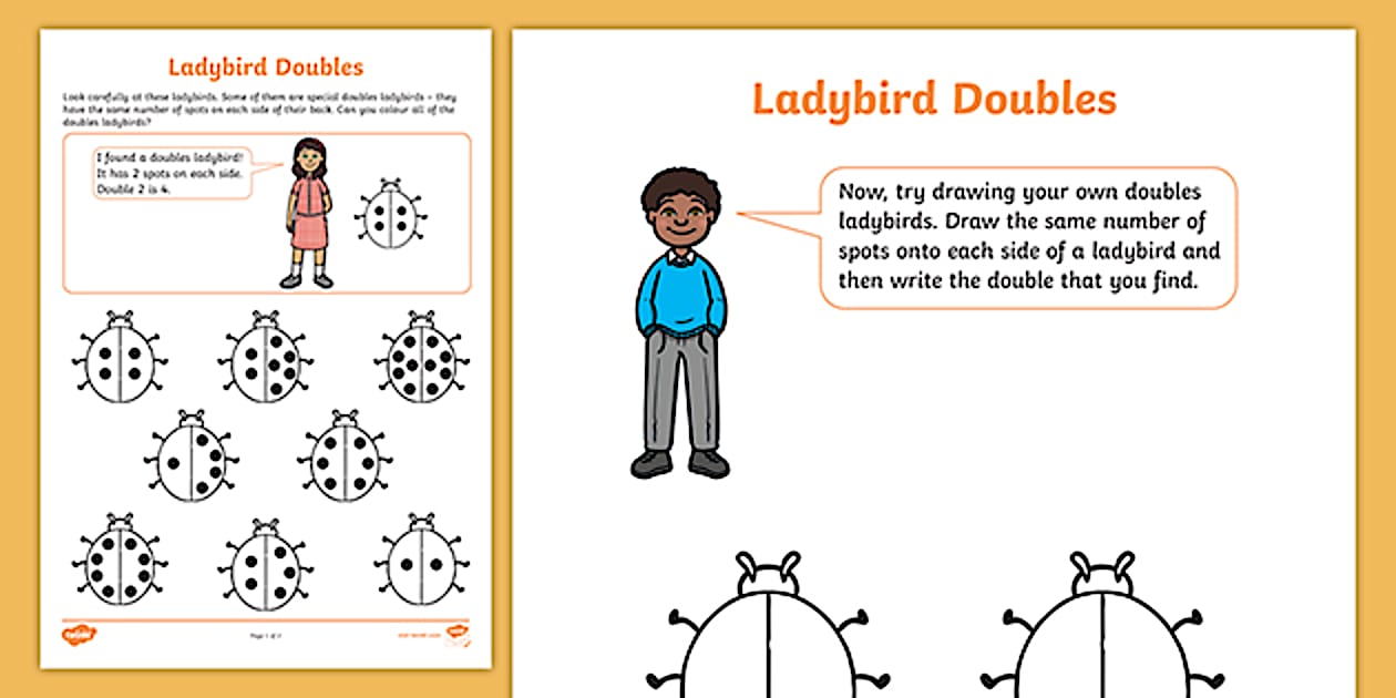 👉 Colouring Ladybird Doubles Worksheet (teacher made)