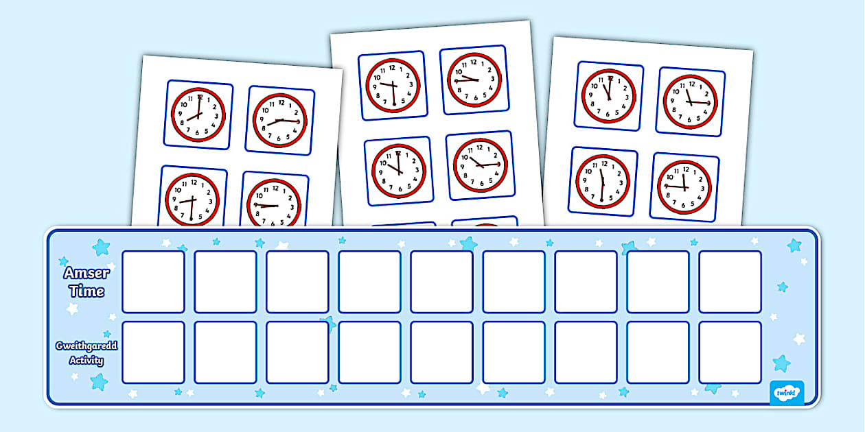 Amserlen Weledol Cloc/Clock Visual Timetable (teacher made)