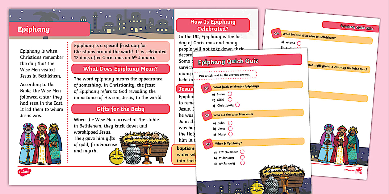 KS1 Feast of Epiphany Fact File for learning about Epiphany