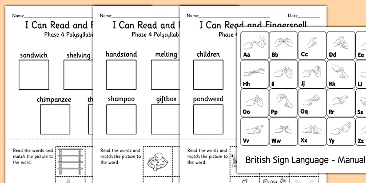 I Can Read and Fingerspell Phase 4 Pack (teacher made)