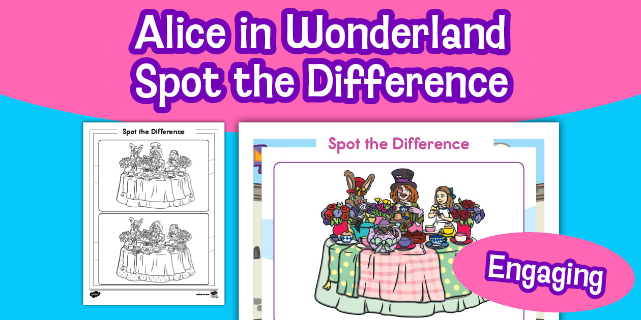 Alice in Wonderland Spot the Difference Activity