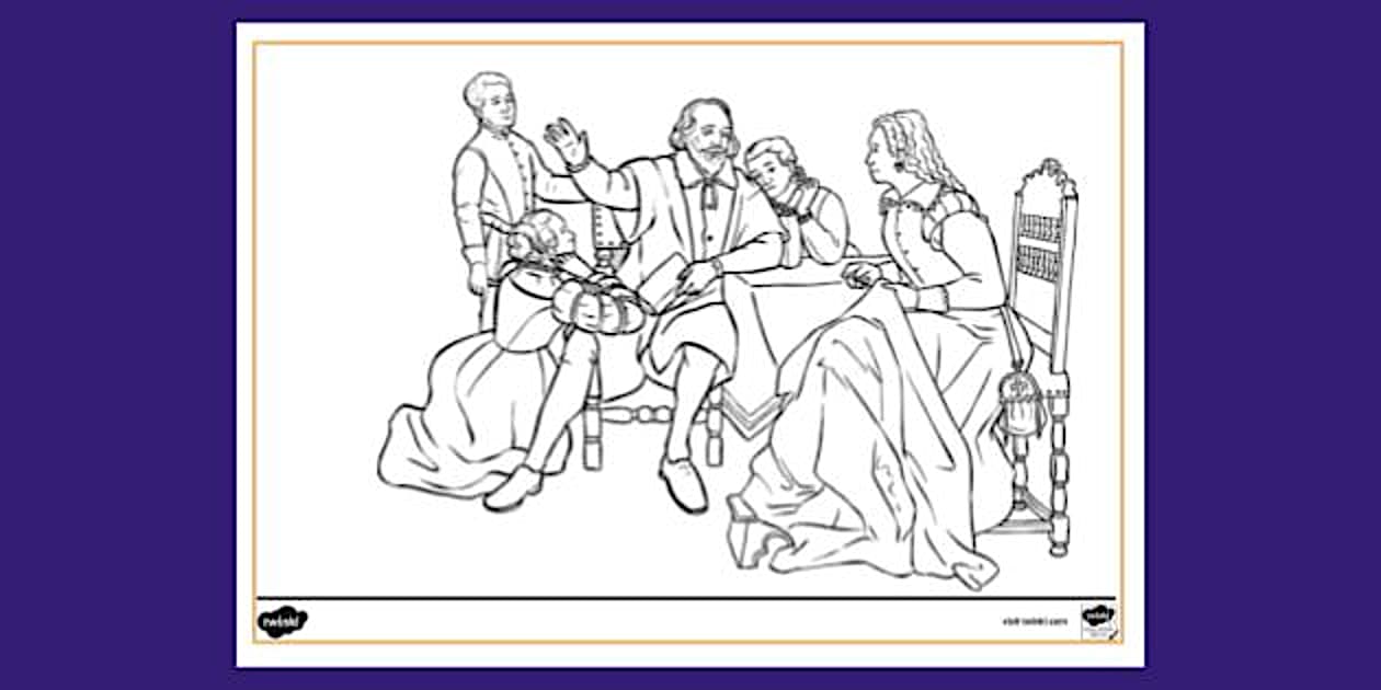 Shakespeare Family Colouring Sheet | Colouring Sheets
