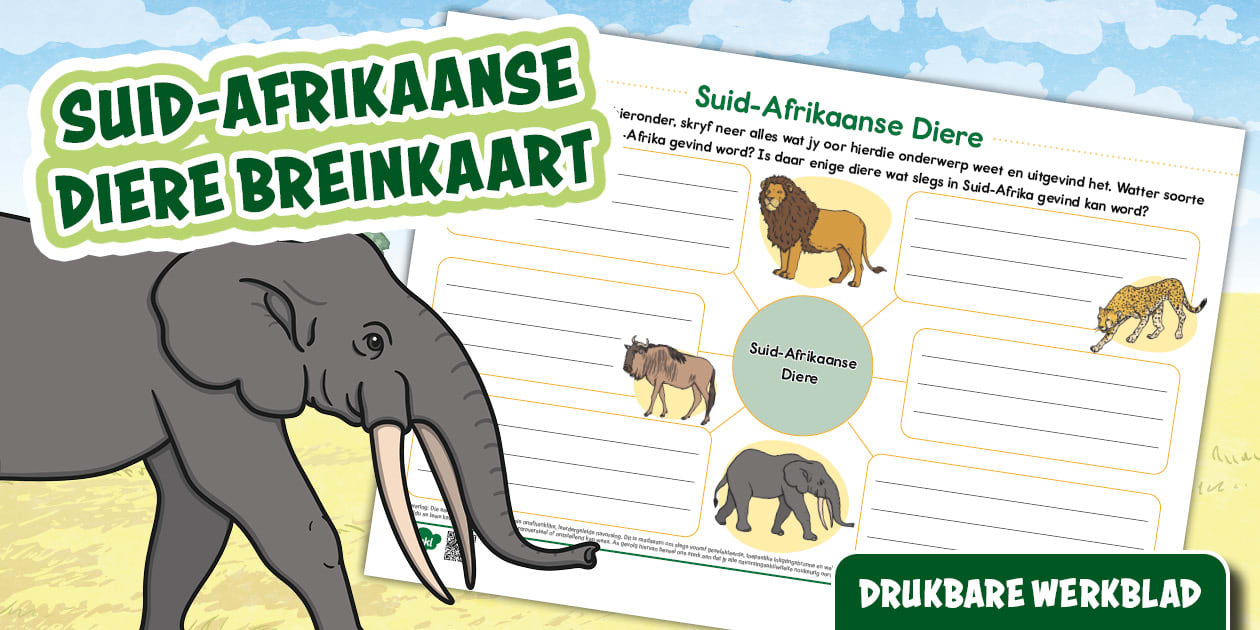 Grondslagfase Lewensvaardighede - Suid-Afrikaanse Diere - Breinkaart (KABV