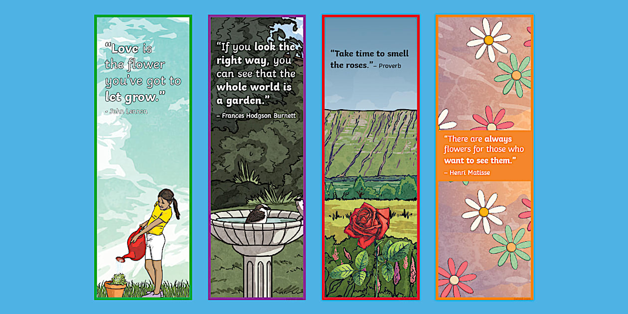 Quotes About Flowers Bookmarks (teacher made) - Twinkl