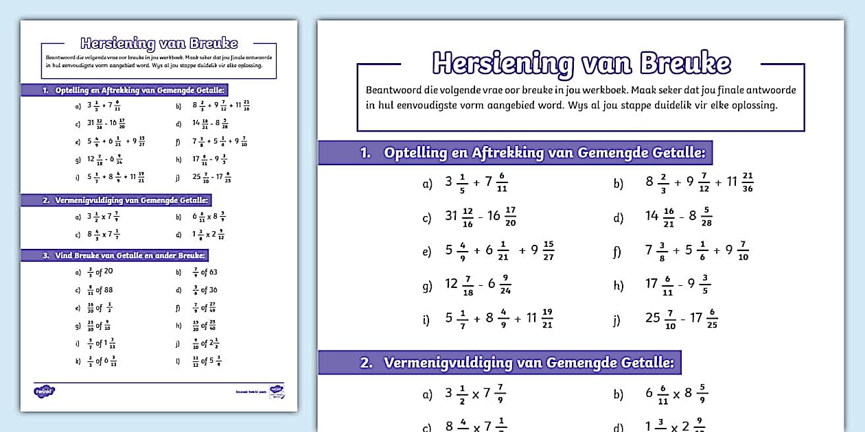 Hersiening van Breuke Werkkaart