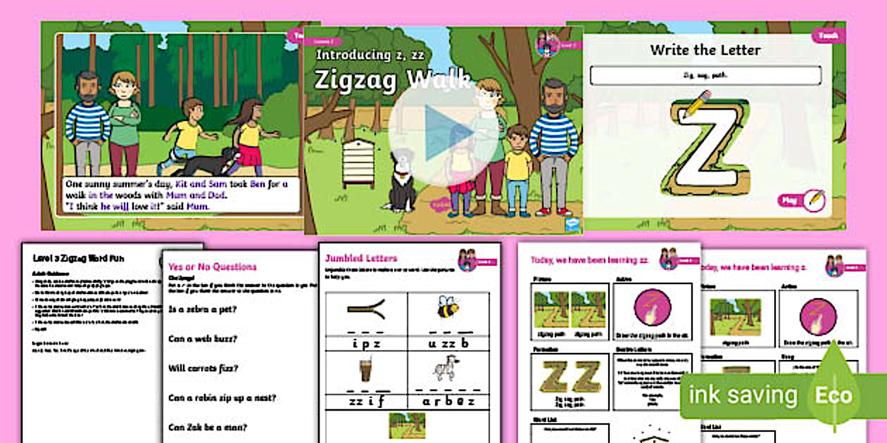 'z' and 'zz' Phonics Lesson Pack - Level 3 Week 2 Lesson 2