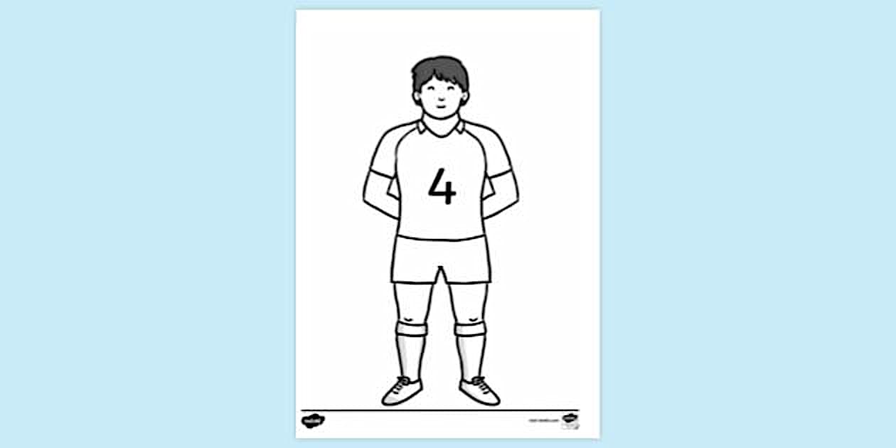 Rugby Player 4 Colouring Sheet | Colouring Sheet - Twinkl