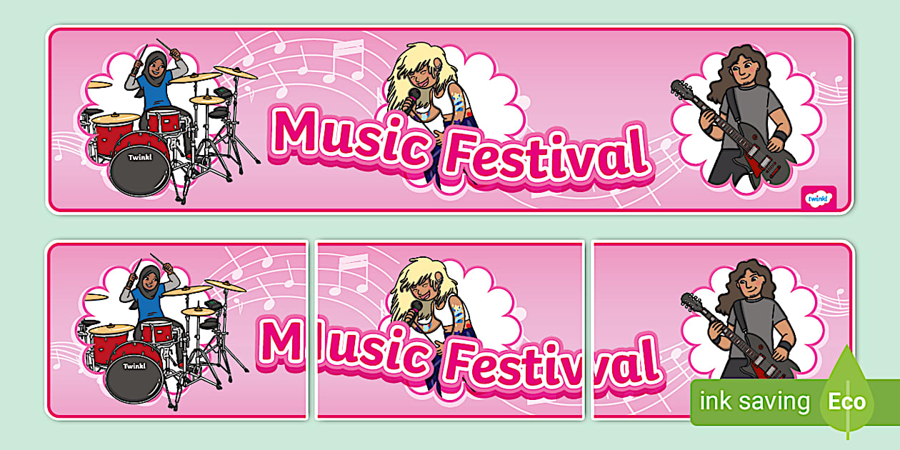 Music Festival Display Banner (teacher made) - Twinkl