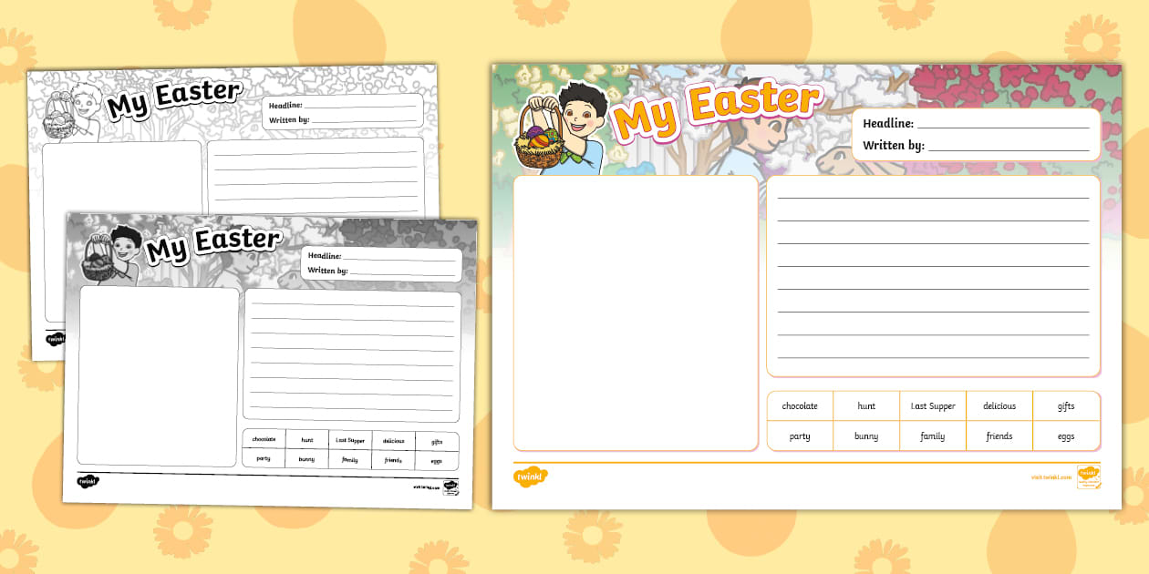 Easter Recount Newspaper Writing Template - Twinkl