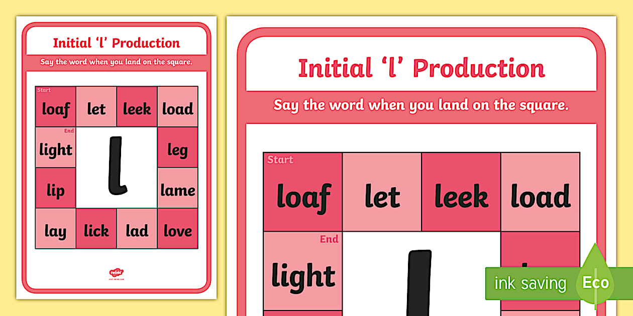 Initial 'L' Production Game (teacher made) - Twinkl