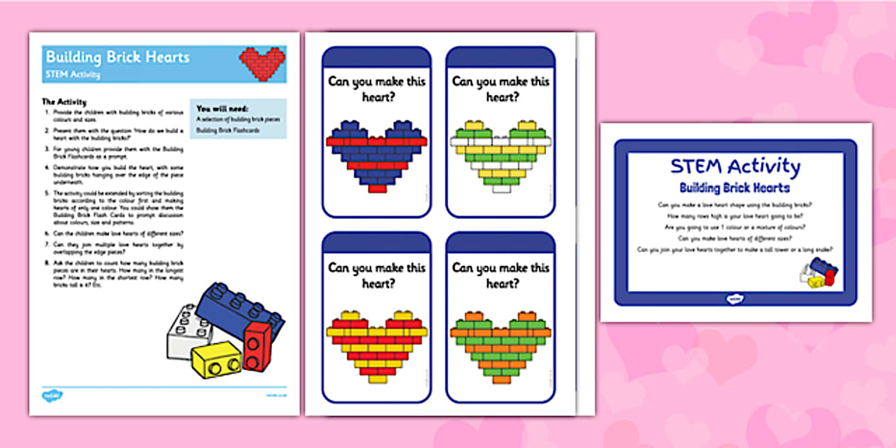 Building Brick Hearts STEM Activity (teacher made) - Twinkl