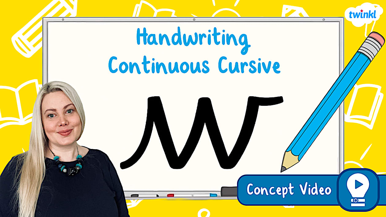 The Letter 'w' | Continuous Cursive Handwriting Concept Video