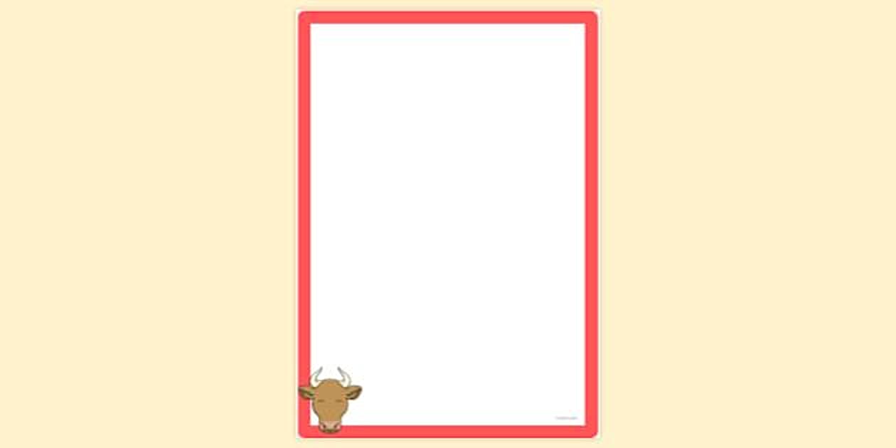 Bull Role Play Mask Page Border | Page Borders | Twinkl