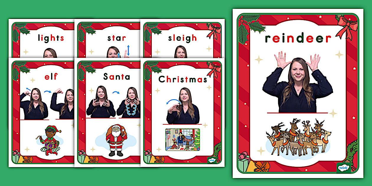 ASL Christmas Signs Posters | Resource | Twinkl USA - Twinkl
