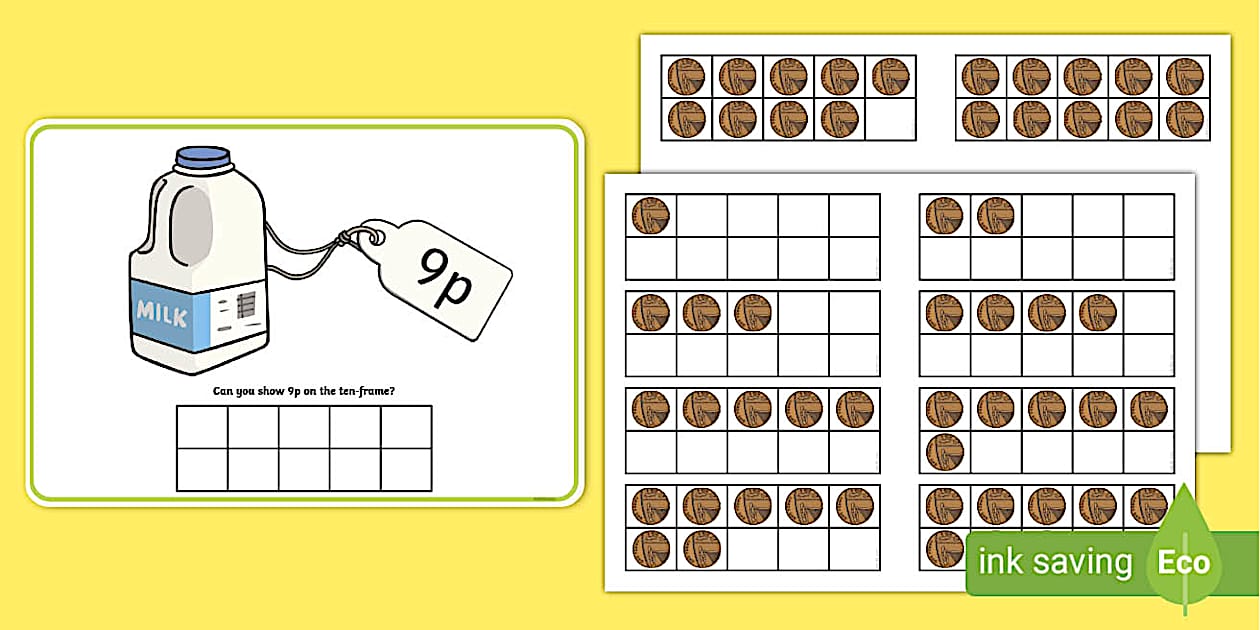 👉 Supermarket-Themed Counting Pennies to 10 Matching Game