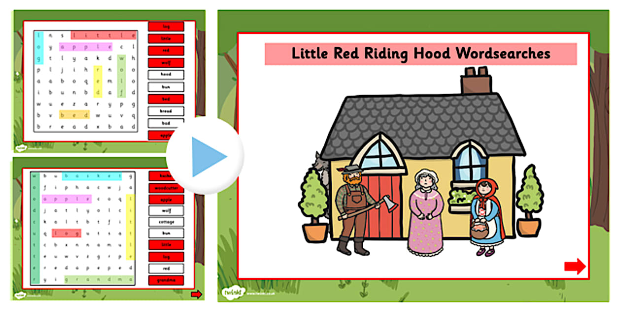 Little Red Riding Hood Interactive Wordsearch (teacher made)