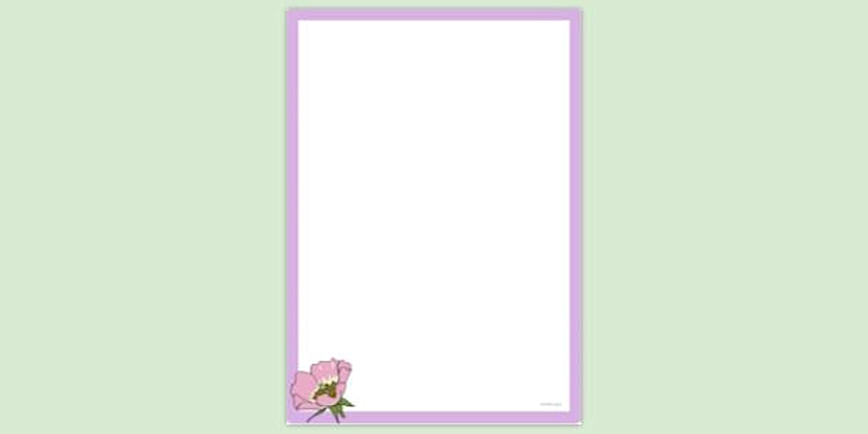 Simple Blank Dog Rose Page Border | Page Borders | Twinkl