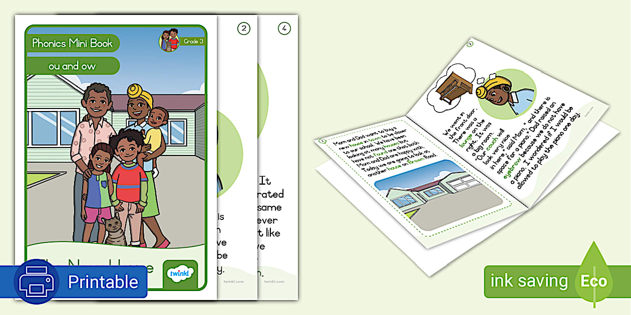Grade 3 Phonics Mini Book ow, ou
