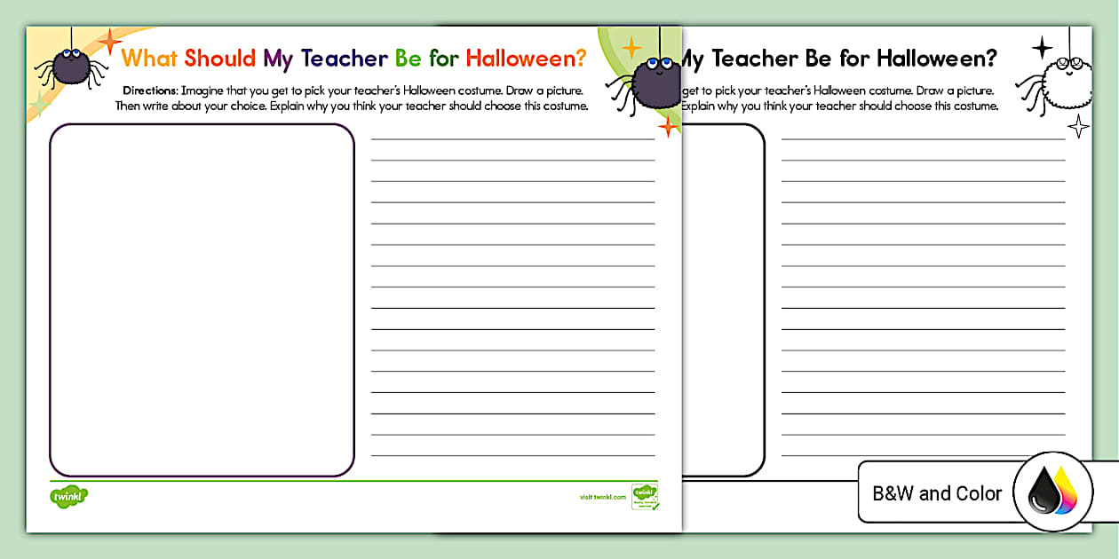 What Should My Teacher Be for Halloween? Writing Activity for K-2nd Grade