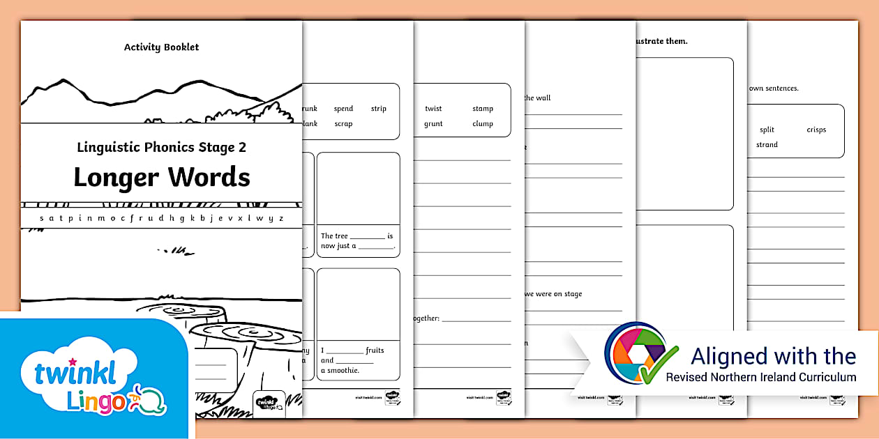 Linguistic Phonics Stage 2 Longer Words Booklet - Twinkl