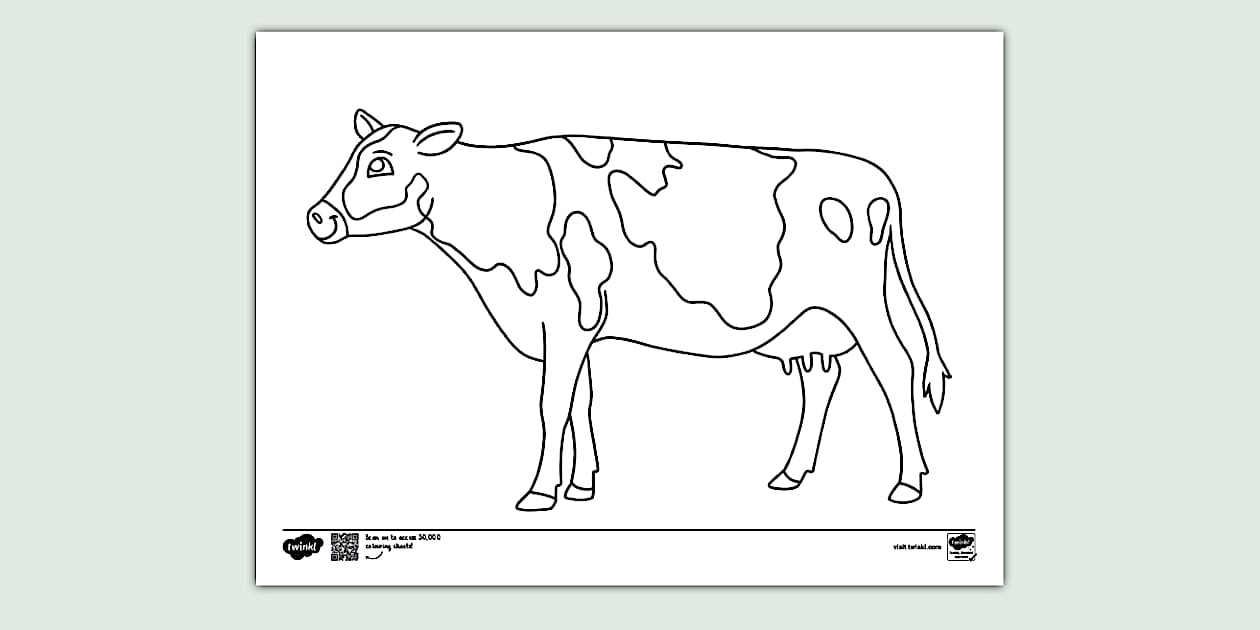 Cow Colouring Sheet | Colouring Sheets | Twinkl Resources