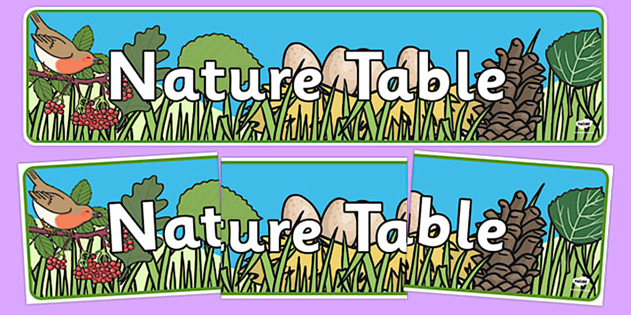 Cursive Nature Table Display Banner (teacher made) - Twinkl