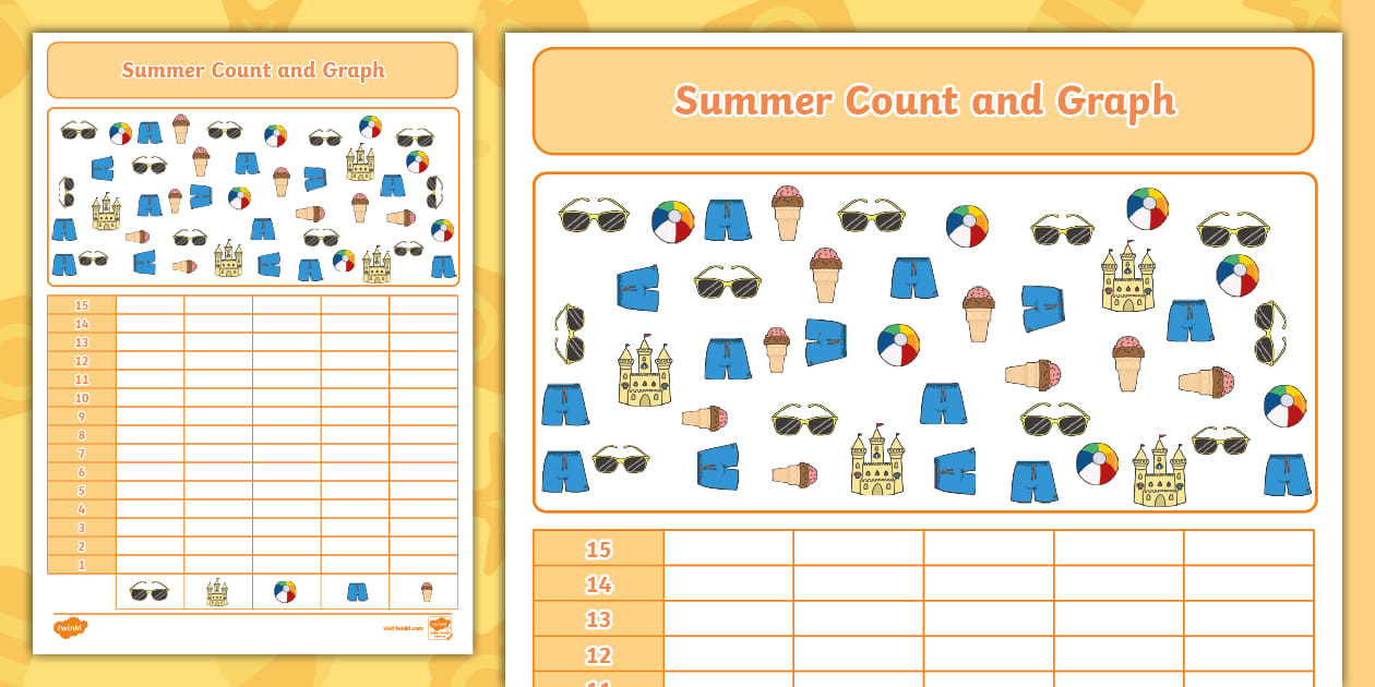 Summer Count and Graph Activity Sheet (teacher made)
